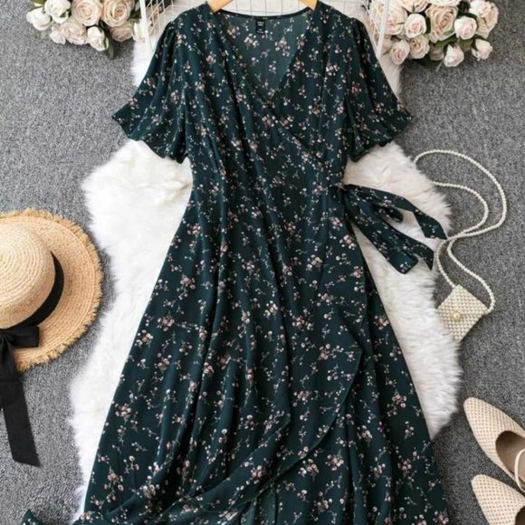 SHEIN | Dresses | Shein Curve Wrap Dress Size Xl | Poshmark